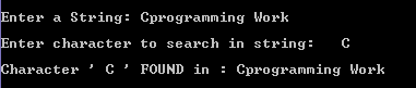 search a character in a string strchr c++ example ~ C++ Programming Tutorial for Beginners