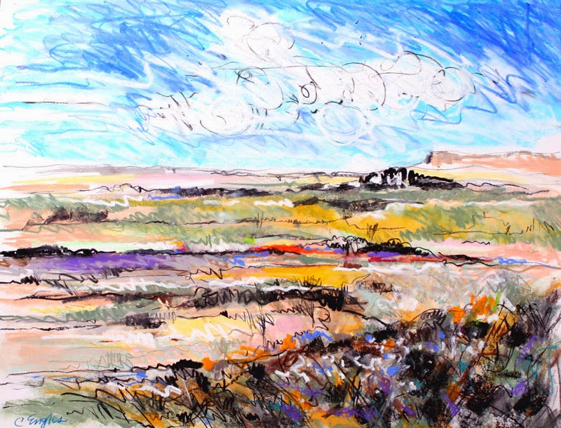 Carol Engles Art: Western Valley Two, abstract landscape by Carol Engles