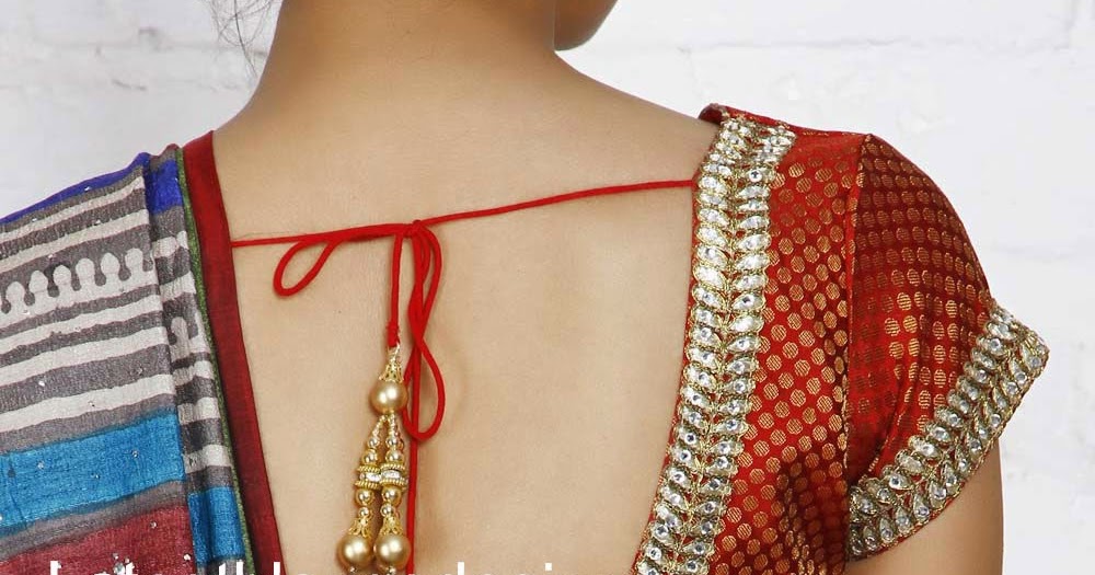 Deep V Back Neck Blouse | Latest Blouse Designs