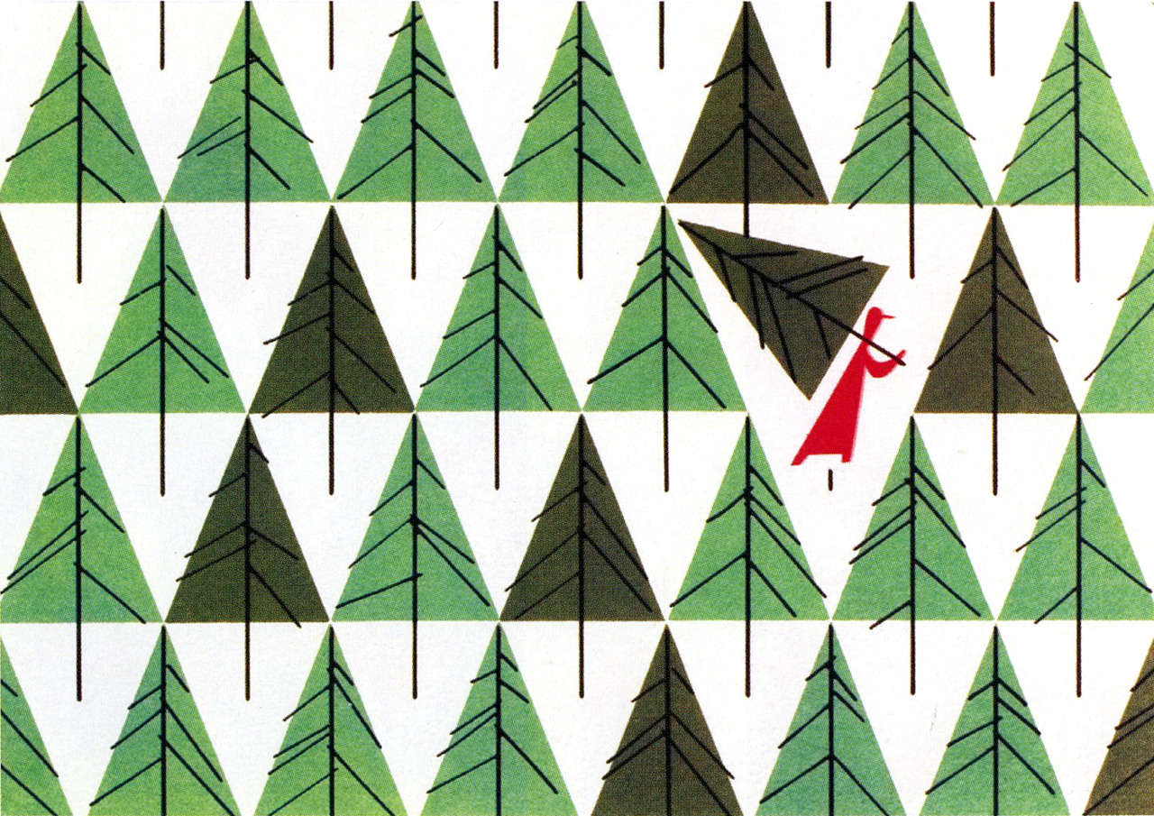 Christmas Card By Charley Harper 1952. From... - Dame Melba