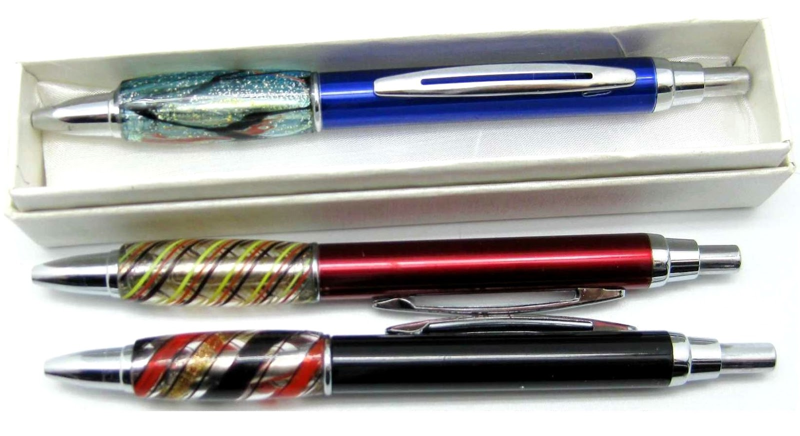 Morbideidee.com: Novita' PENNA BIRO in Vetro artistico multicolore con ...