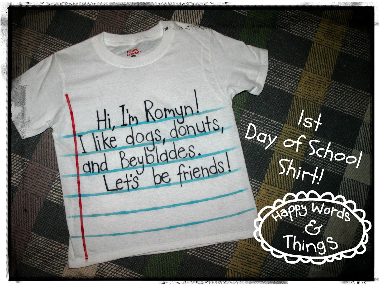 Happy Words & Things: Icebreaker T-shirts (A lined paper tee with a twist.)