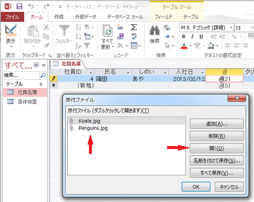 Accessの使い方: 画像の保存方法:Access2013
