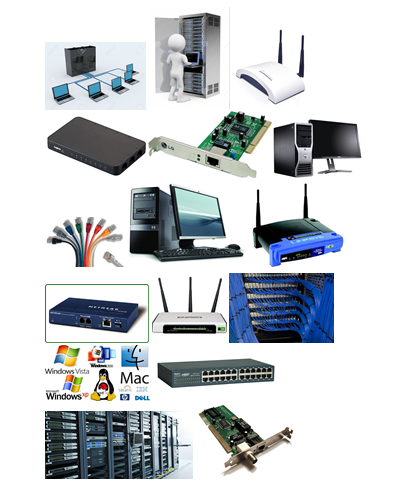 INSTALA UNA RED LAN: COLLAGE DE COMPONENTES DE RED