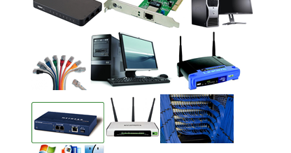 INSTALA UNA RED LAN: COLLAGE DE COMPONENTES DE RED