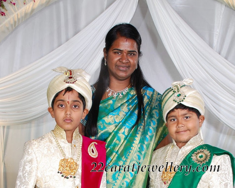 Karthika Reddy In Diamond Set at her Son's Dhoti Function - Jewellery ...