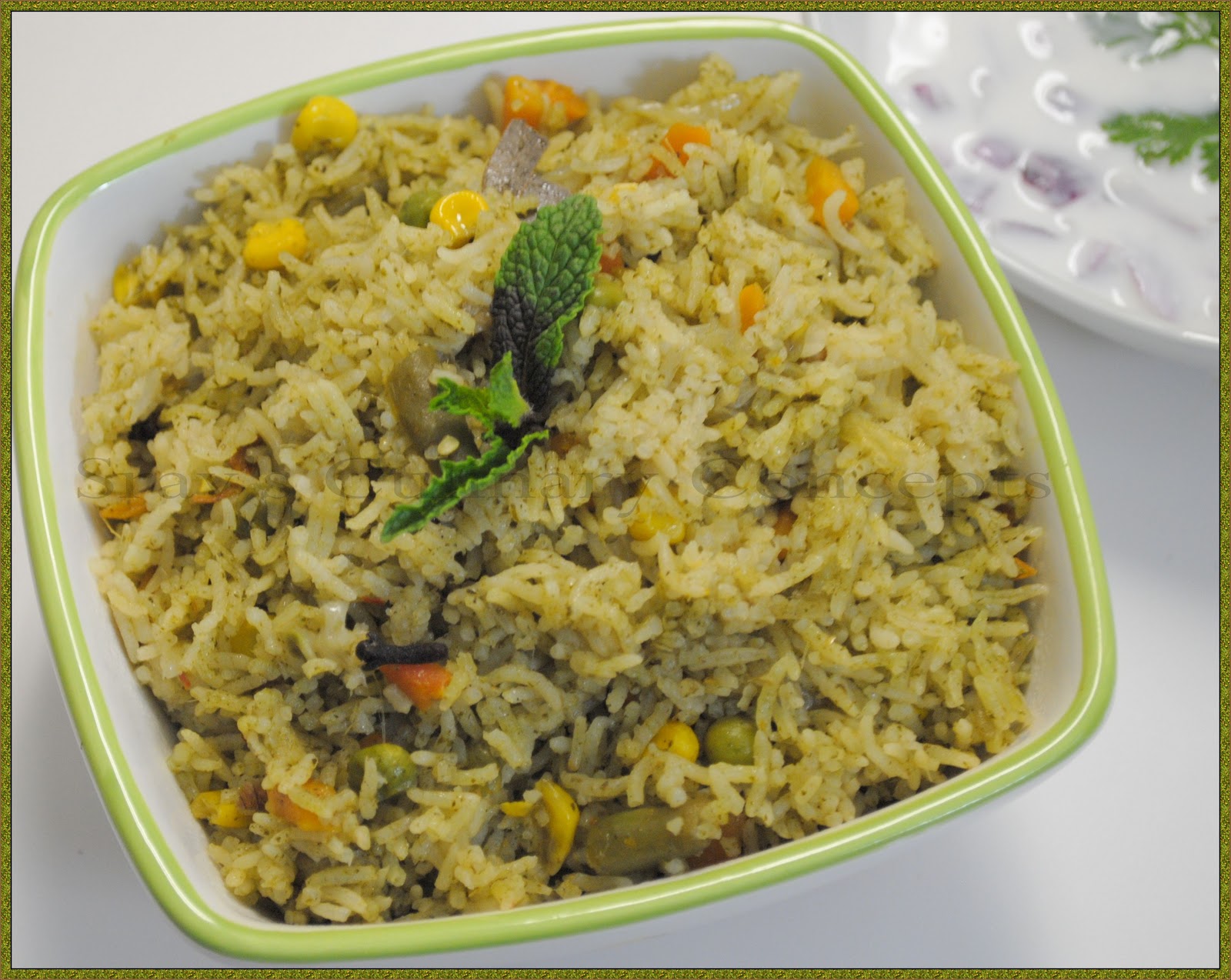 Srav's Culinary Concepts: Green Vegetable Biryani