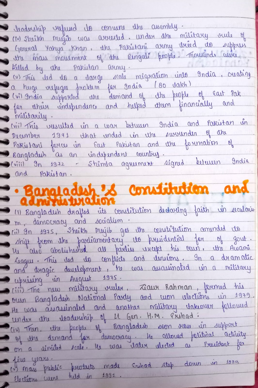 handwritten notes of Contemporary South Asia [political science] class ...