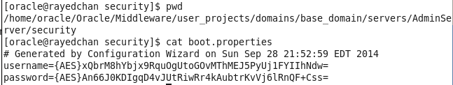 Oracle Stack: Decrypt WebLogic Credential From Boot Properties Oracle Stack: Decrypt WebLogic Credential From Boot Properties
