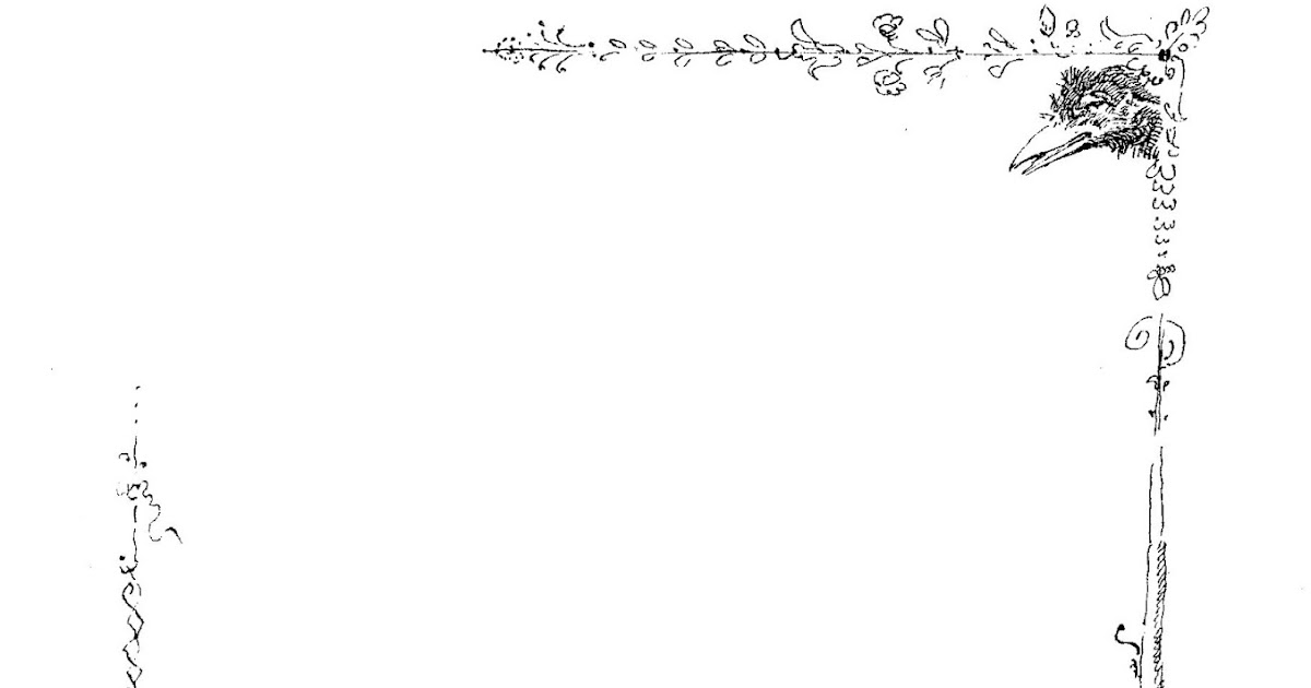 Digital Stamp Design: Free Bird Crow Digital Botanical Border Frame ...