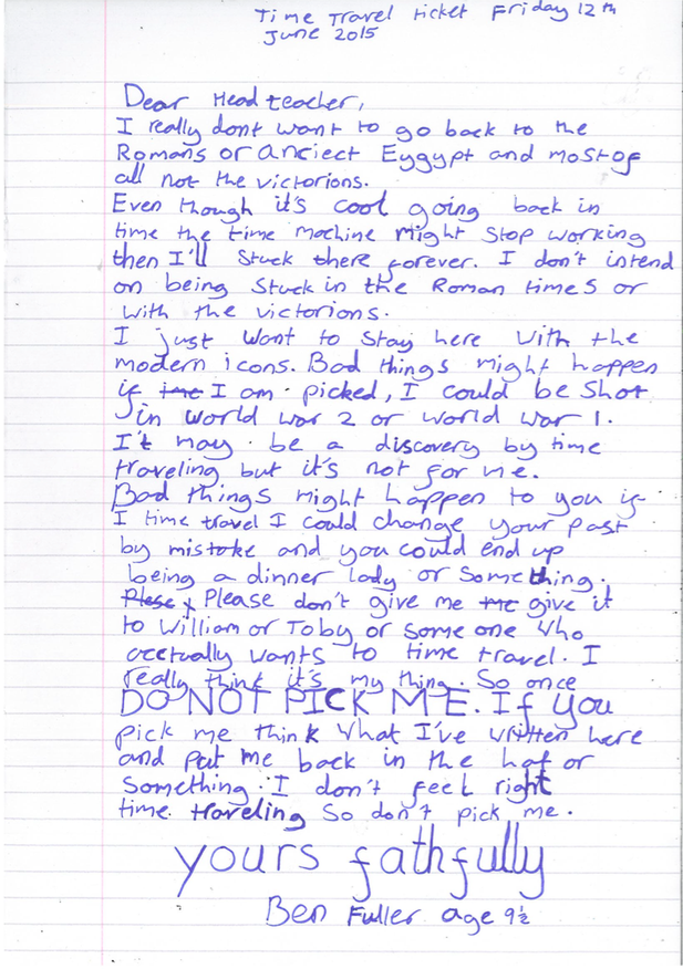 Every Child is a Writer!: Time Travel