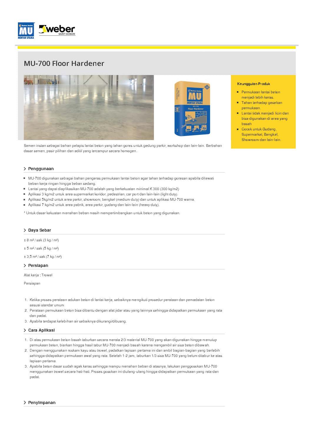 Brosur Semen Instan MU-Mortar Utama