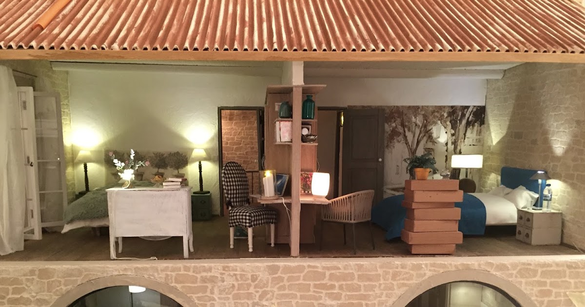 1:12 scale modern model houses: Bedrooms Provencal