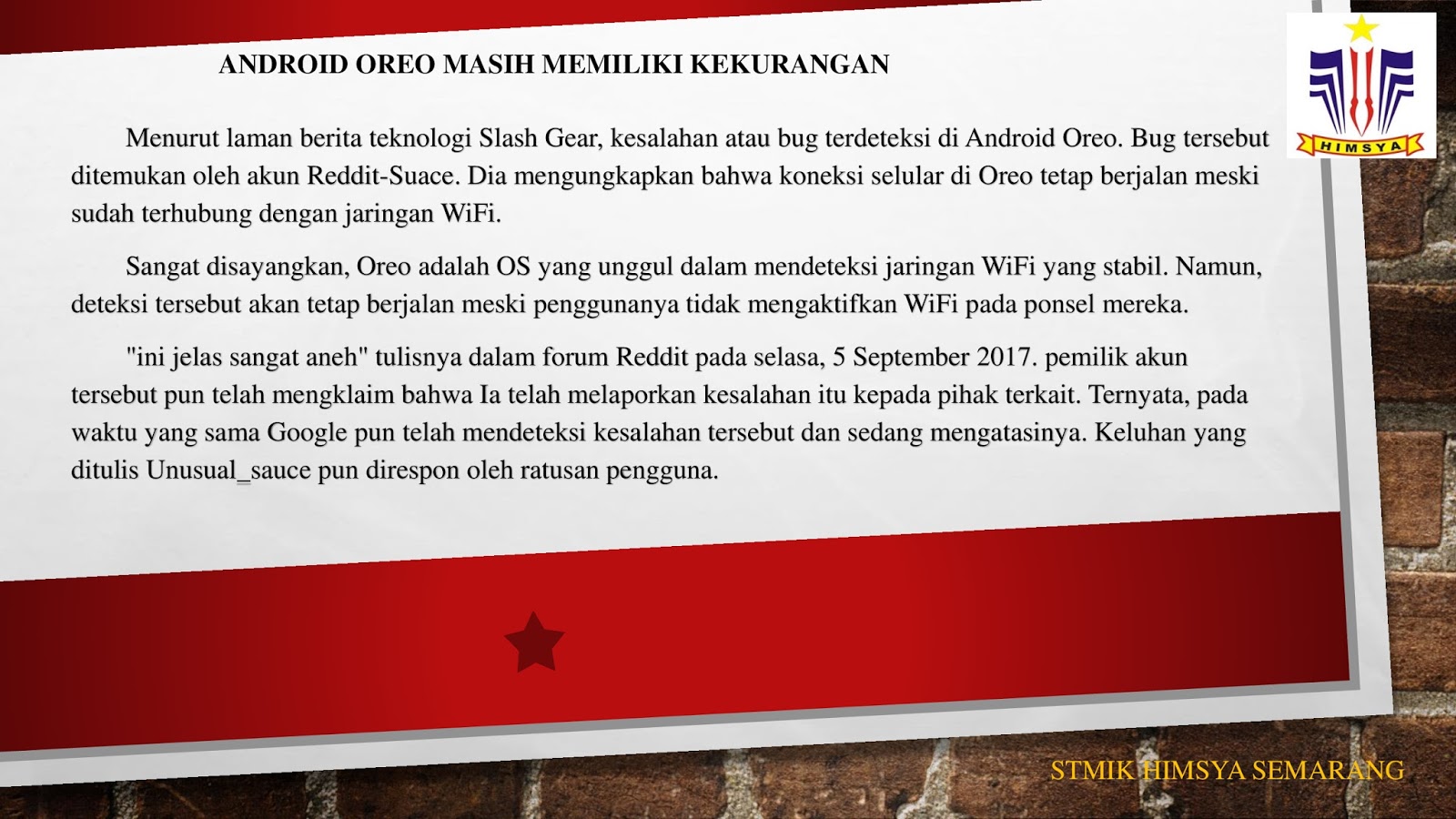 POWERPOINT ANDROID OREO - Materi Kuliah