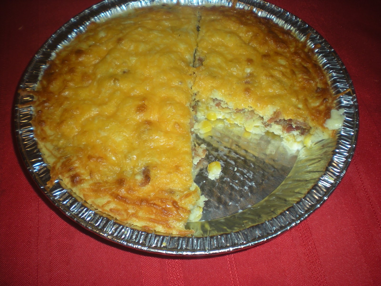 Mom's Dutch Oven: calico corn & bacon impossible pie