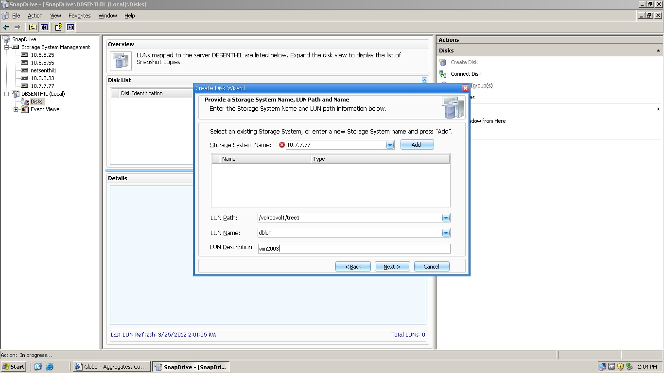 Storage area networks: NetApp Snap Drive Configuration