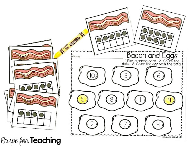 Breakfast Bar (With a Bacon and Eggs Math FREEBIE) - Recipe for Teaching