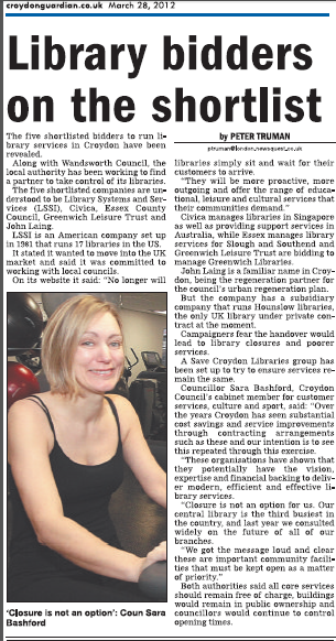 Save Croydon Libraries Campaign: Croydon Libraries bidders named but ...