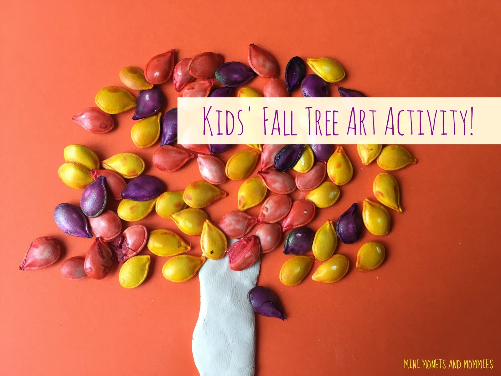 Mini Monets and Mommies: Pumpkin Seed Fall Tree Kids' Art!