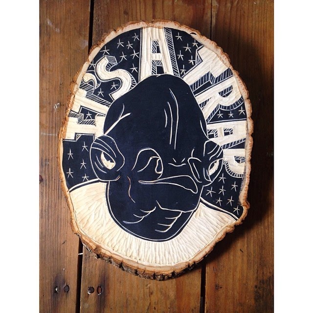 Hand made wood cuts of Star Wars characters | Graphic Design Blog