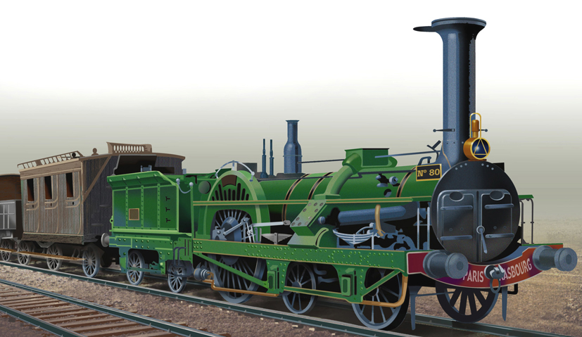 ILUSTRACIONES TRENES M. CONDE: LOCOMOTORA CRAMPTON