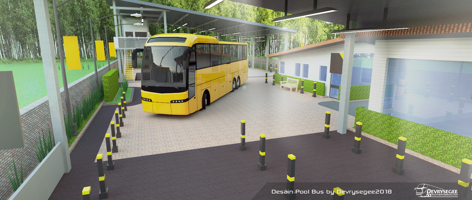 Desain model 3D Pool Bus Devrysegee