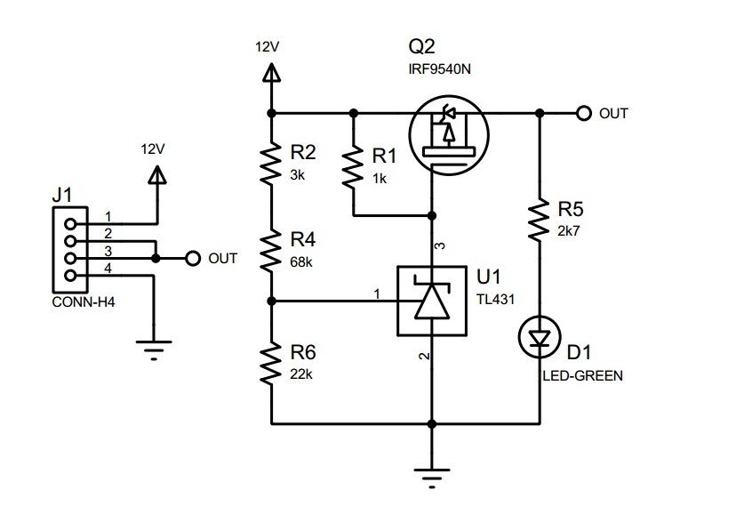 Solar Farm: Low Voltage Disconnect- Use TL431 & P-Mosfet