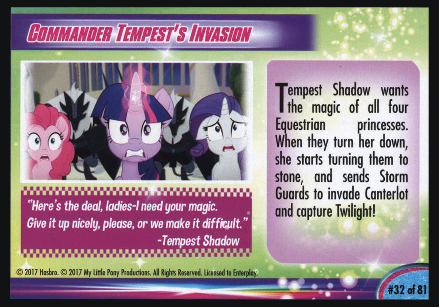 My Little Pony Commander Tempest's Invasion MLP the Movie Trading Card ...