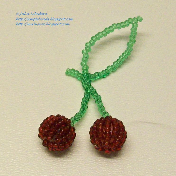 Beading for the very beginners: Beaded cherries
