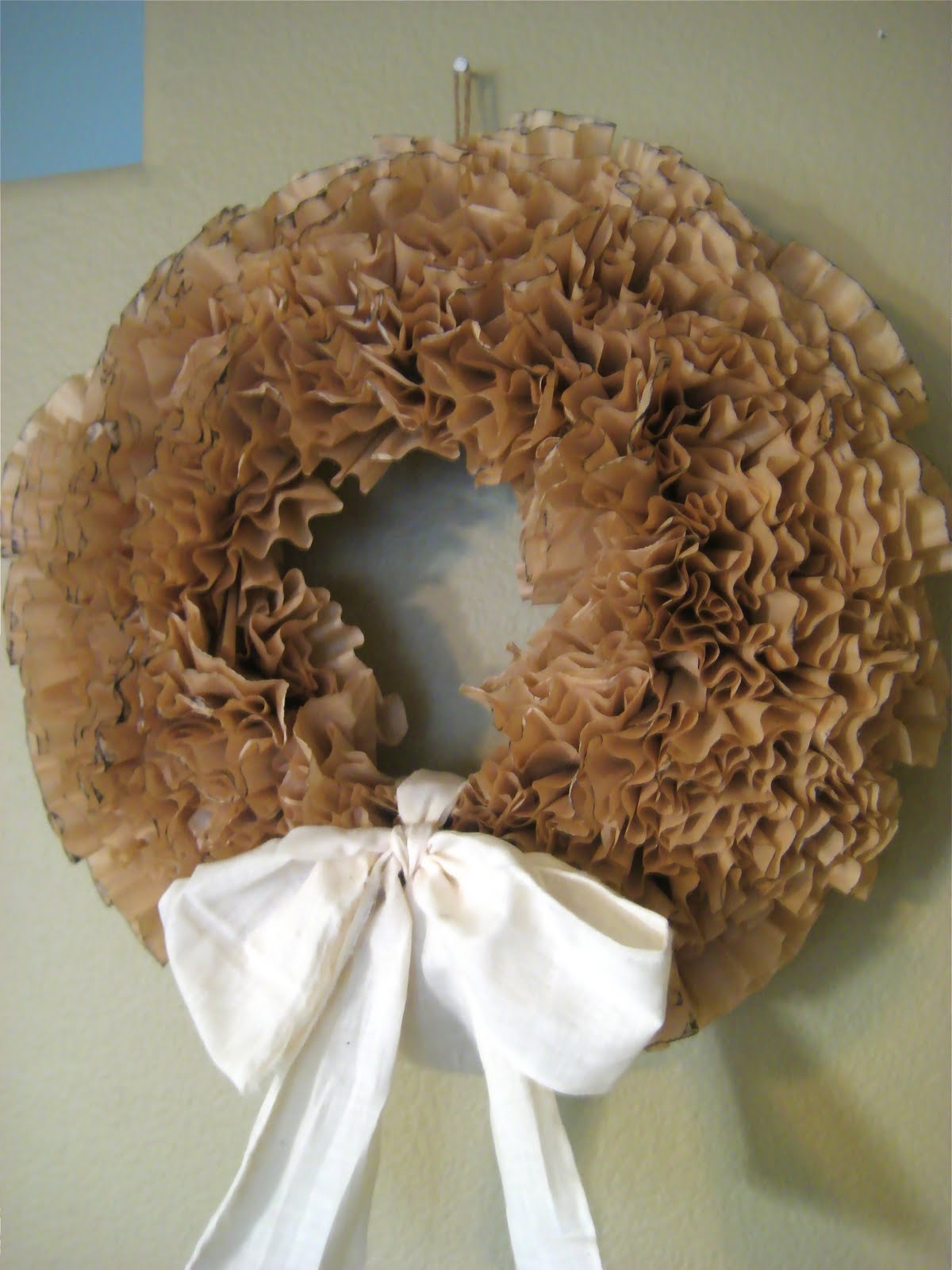 A Cozy Cup of Tea: DIY Coffee Filter Wreath