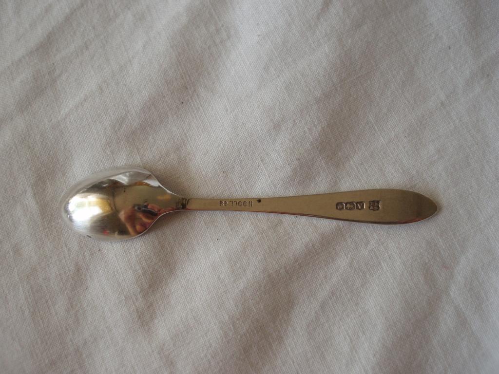 Silver: SET OF 6 MOCHA SPOONS, STERLING SILVER, SHEFFIELD 1938