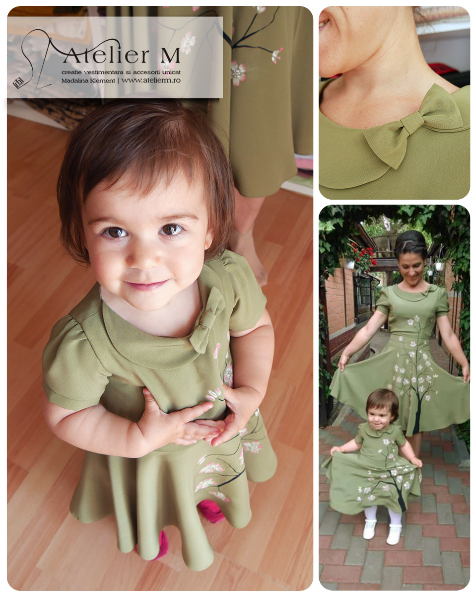 Rochii mama fiica cu mar inflorit