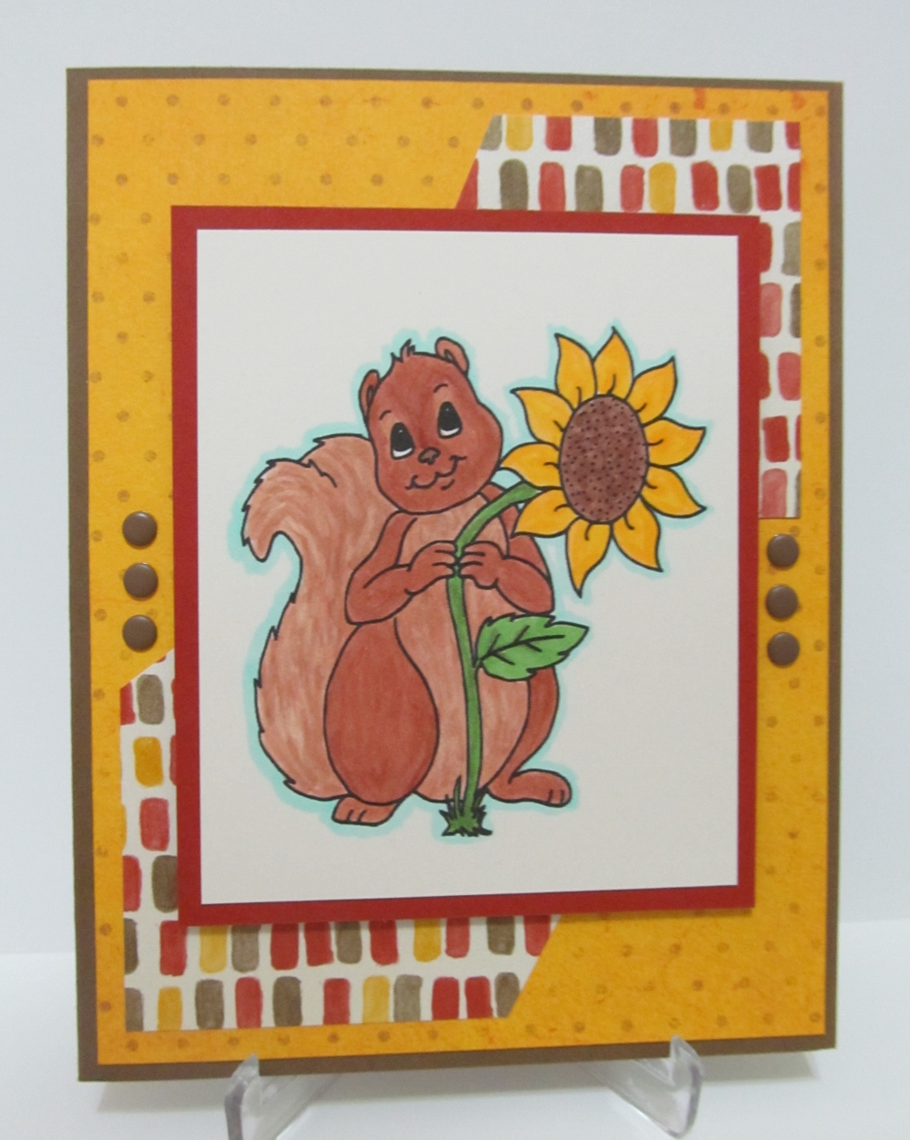 Savvy Handmade Cards: Squirrel with Sunflower Card