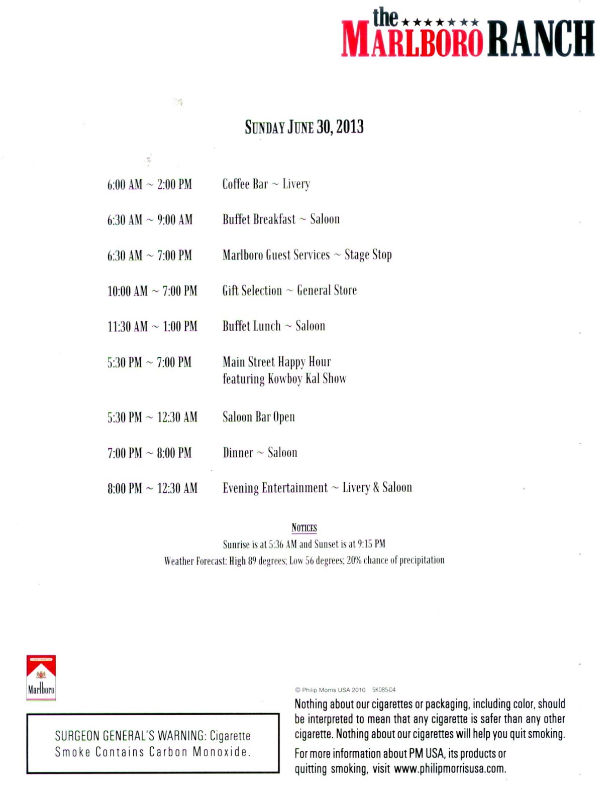 Our Marlboro Ranch/Crazy Mountain Ranch Adventure - June 28-July 1, 2013