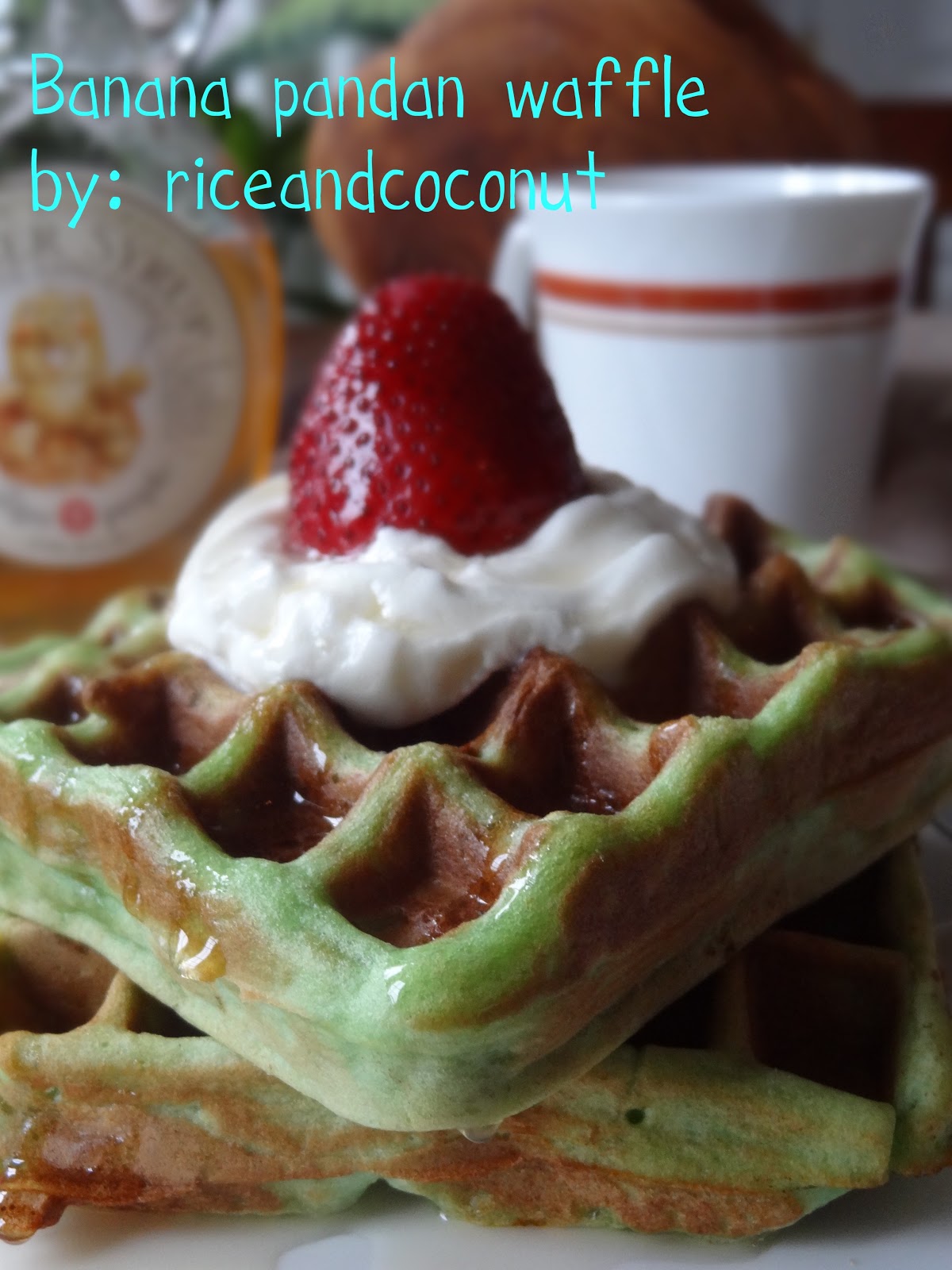 Banana pandan waffle