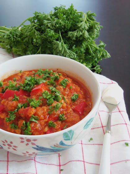 Simply Romanesco: Deconstructed Stuffed Pepper Stew