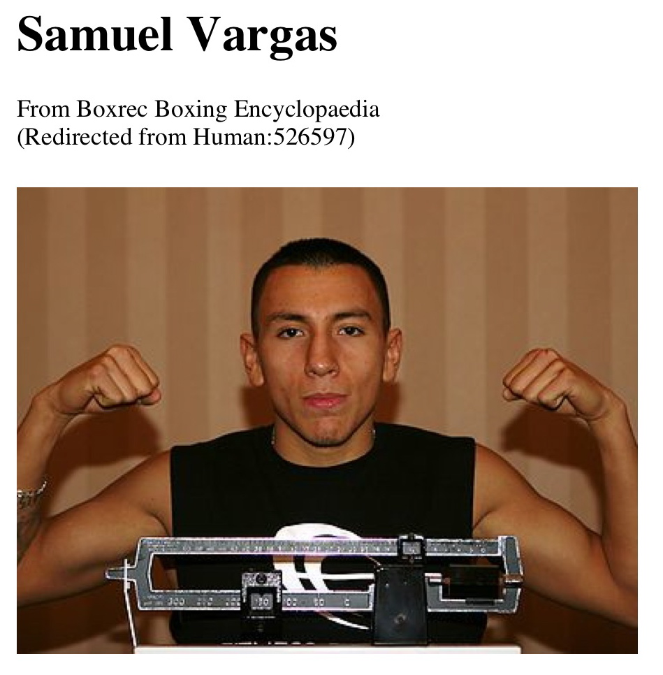 CANADIAN PROFESSIONAL BOXING : Samuel Vargas - Canadian Boxing