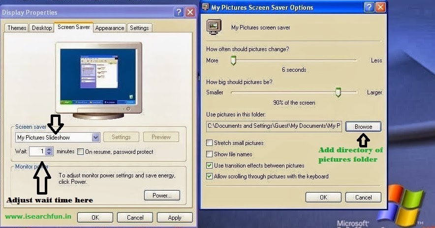Display Your Pictures Slideshow As Screensaver in XP|isearchfun