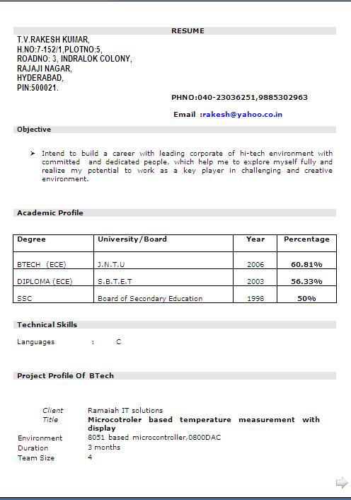 CV Example South Africa Free Download