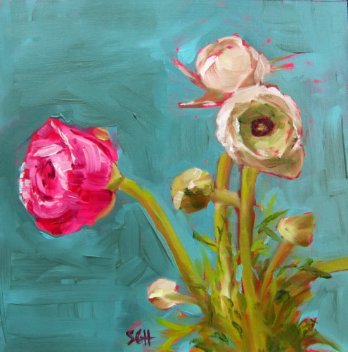 Sandy Graeser Haynes paintings: Ranunculus. Painting #10