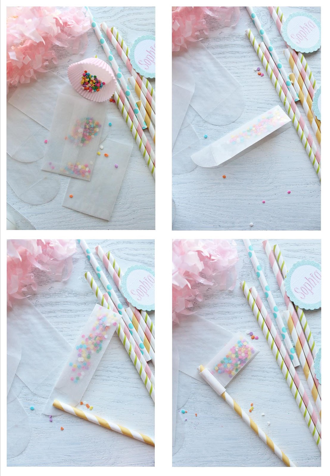 Icing Designs: Sprinkle Packet Cupcake Toppers