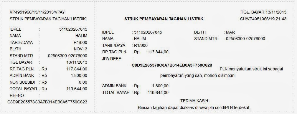 Cara Print struk pembayaran PLN VSI - Belajar PAI Online