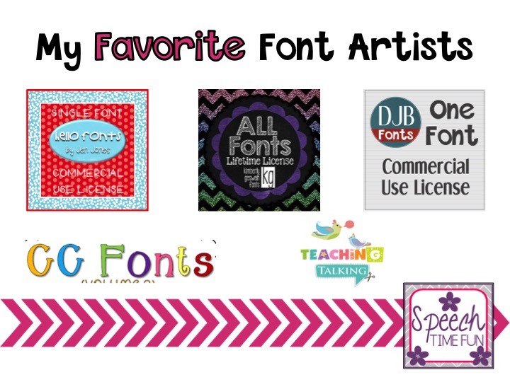 My Favorite Things: Clip Art & Fonts! - Speech Time Fun: Speech and ...