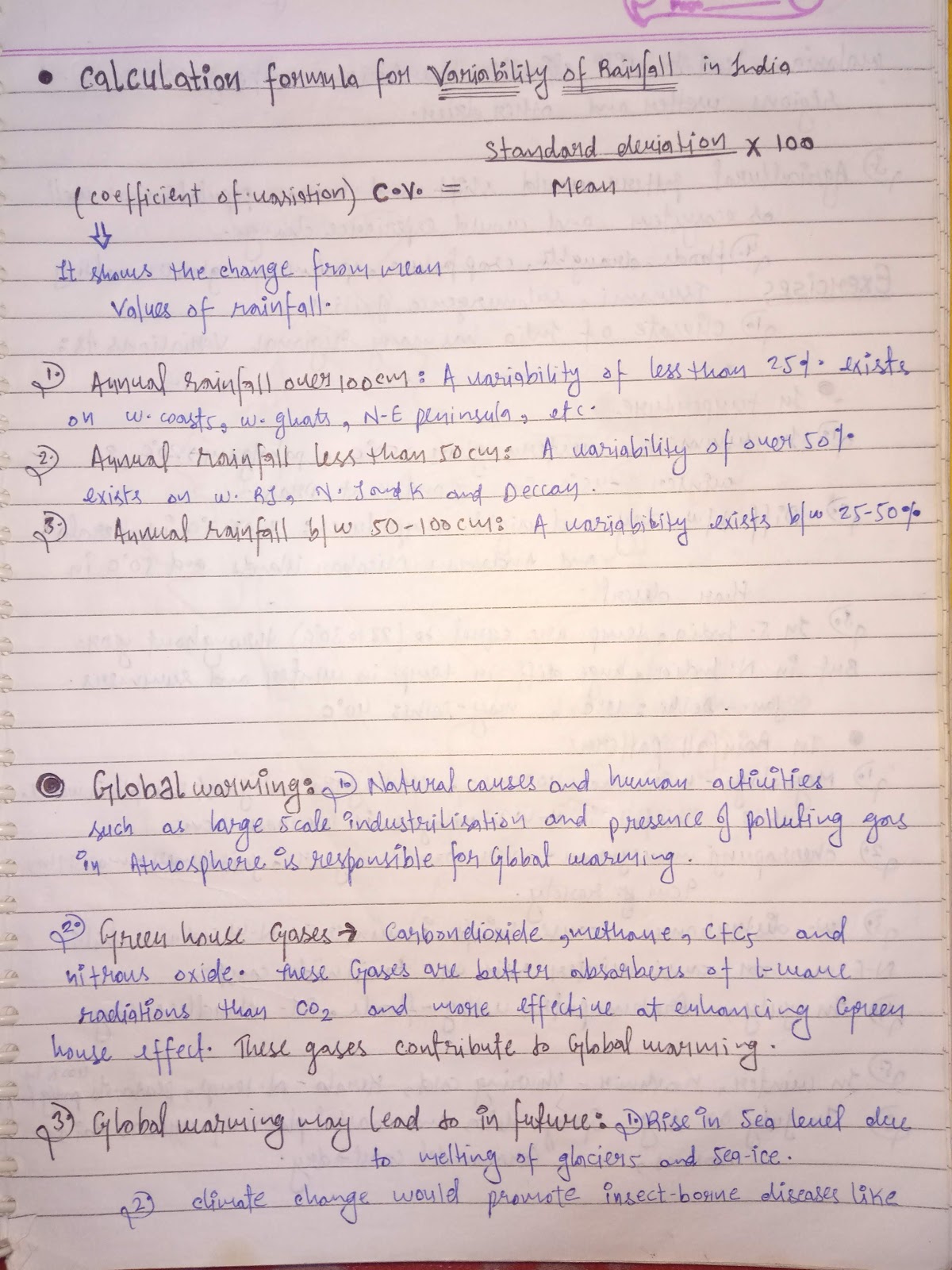 Handwritten Notes of Climate - class 11th - Geography