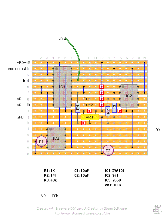 Paul In The Lab: Instrumentation Amplifier Stripboard Veroboard