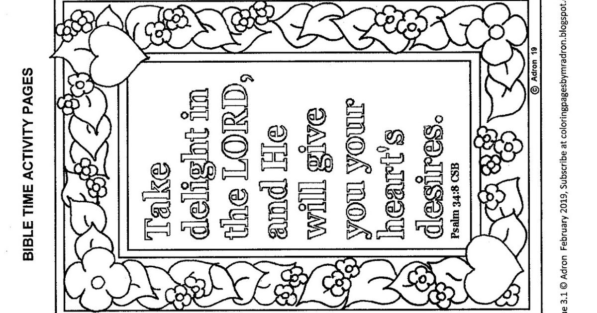 Coloring Pages for Kids by Mr. Adron: Free Printable Bible Fun Activity ...