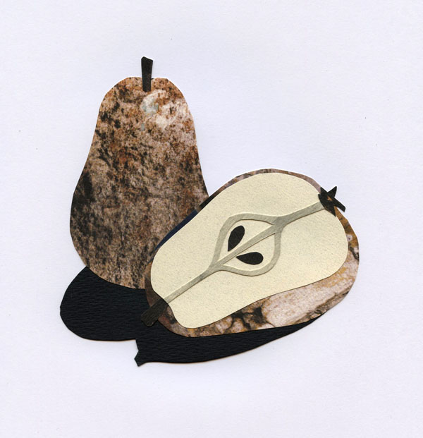 365 Projects: Recycled Cut Paper Pear Collage - Arts and Crafts