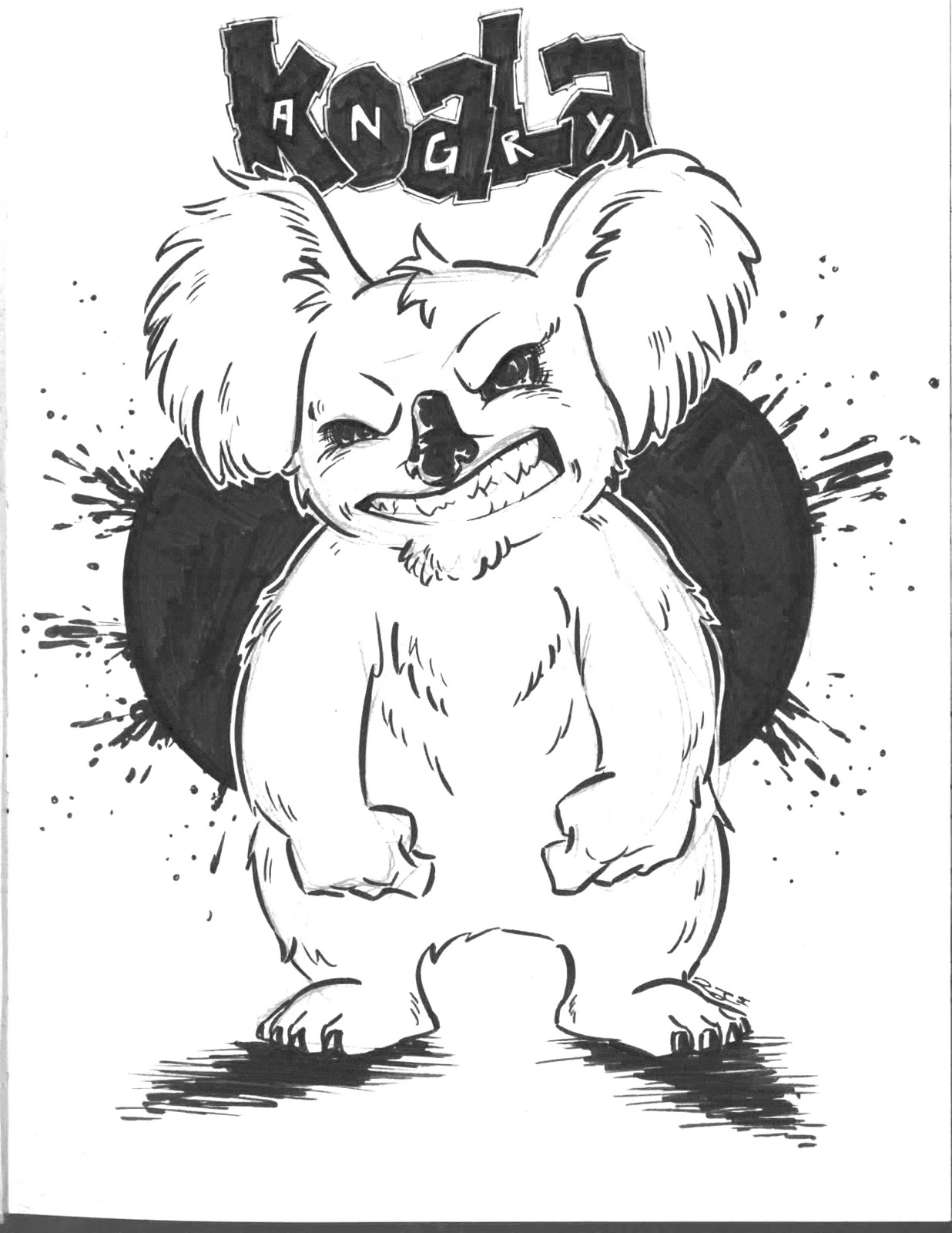 Hello, my name is Moe Scribblez: Angry Koala (From Inks to Edits)