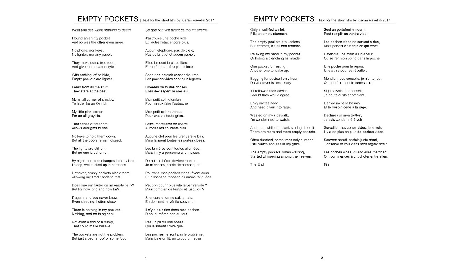 EMPTY POCKETS