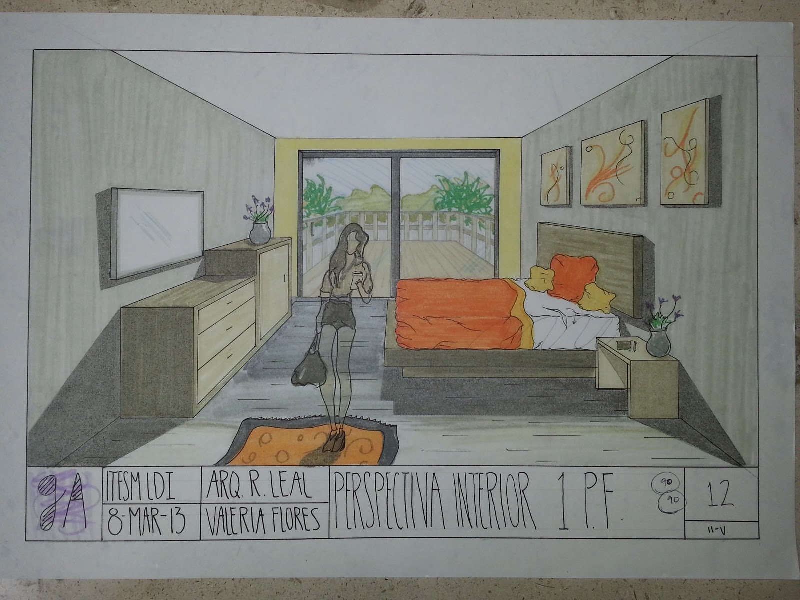 GEOMETRIA: Perspectiva interior 1 Punto Fuga